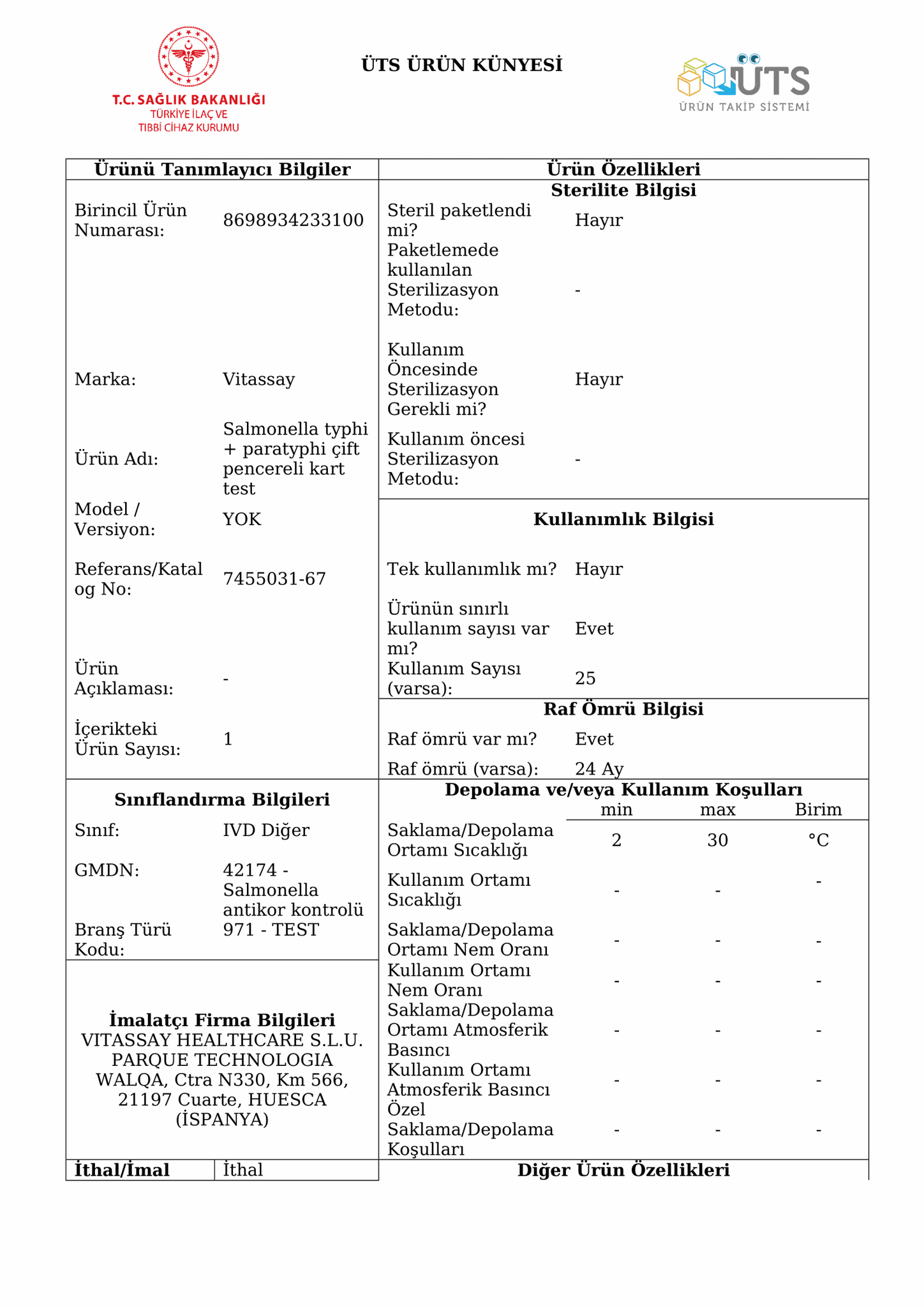 Influence Medikal | Salmonella typhi + paratyphi double window card test